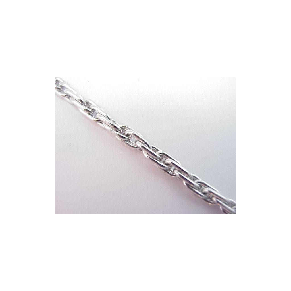 60cm Semi-rigid Tubular Chain Necklace in White Gold