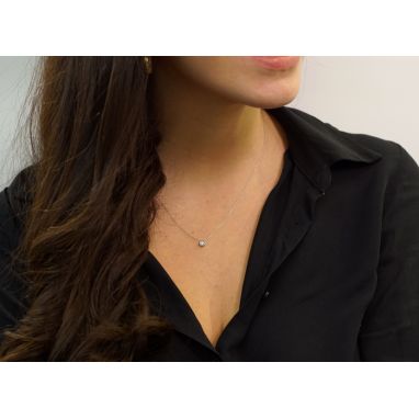 Light Point Necklace Diamond Circle Bezel 5.50mm
