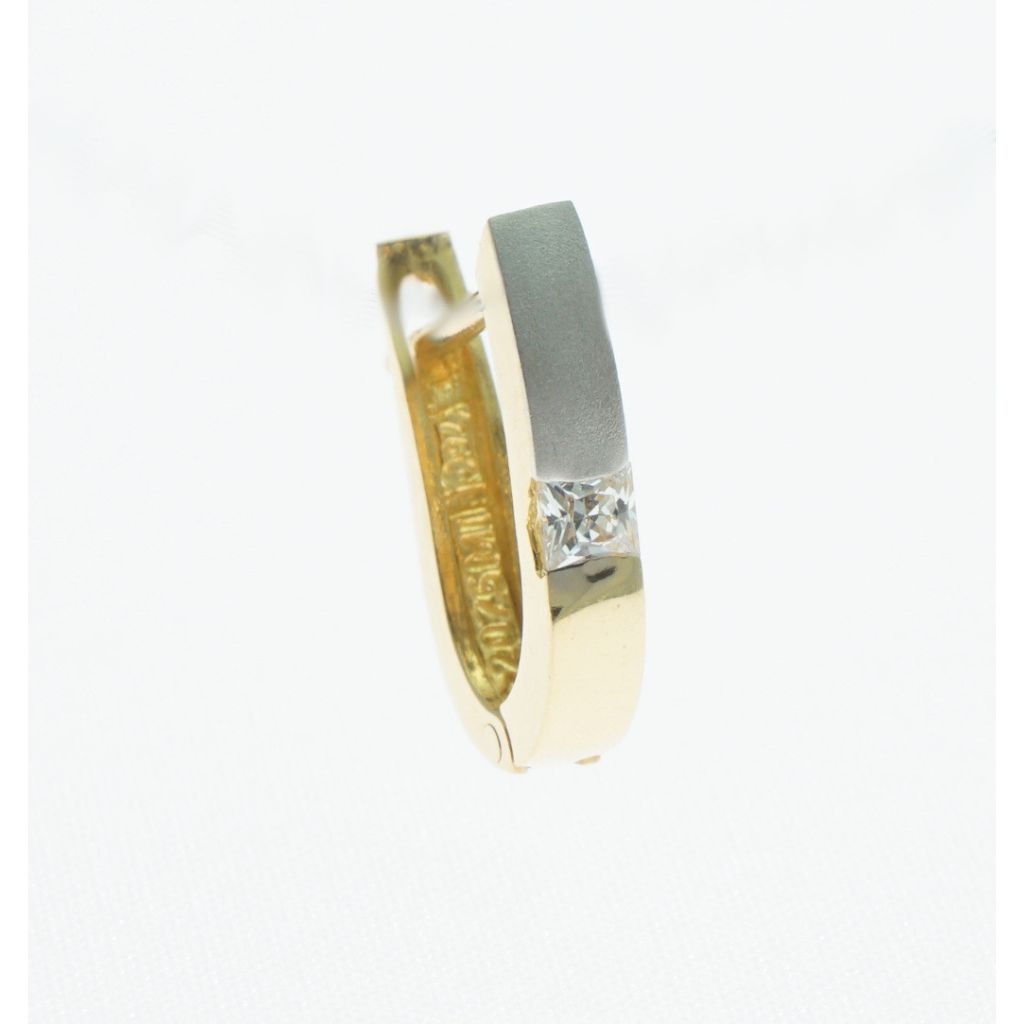 Oval small hoops yellow and white gold with duralite