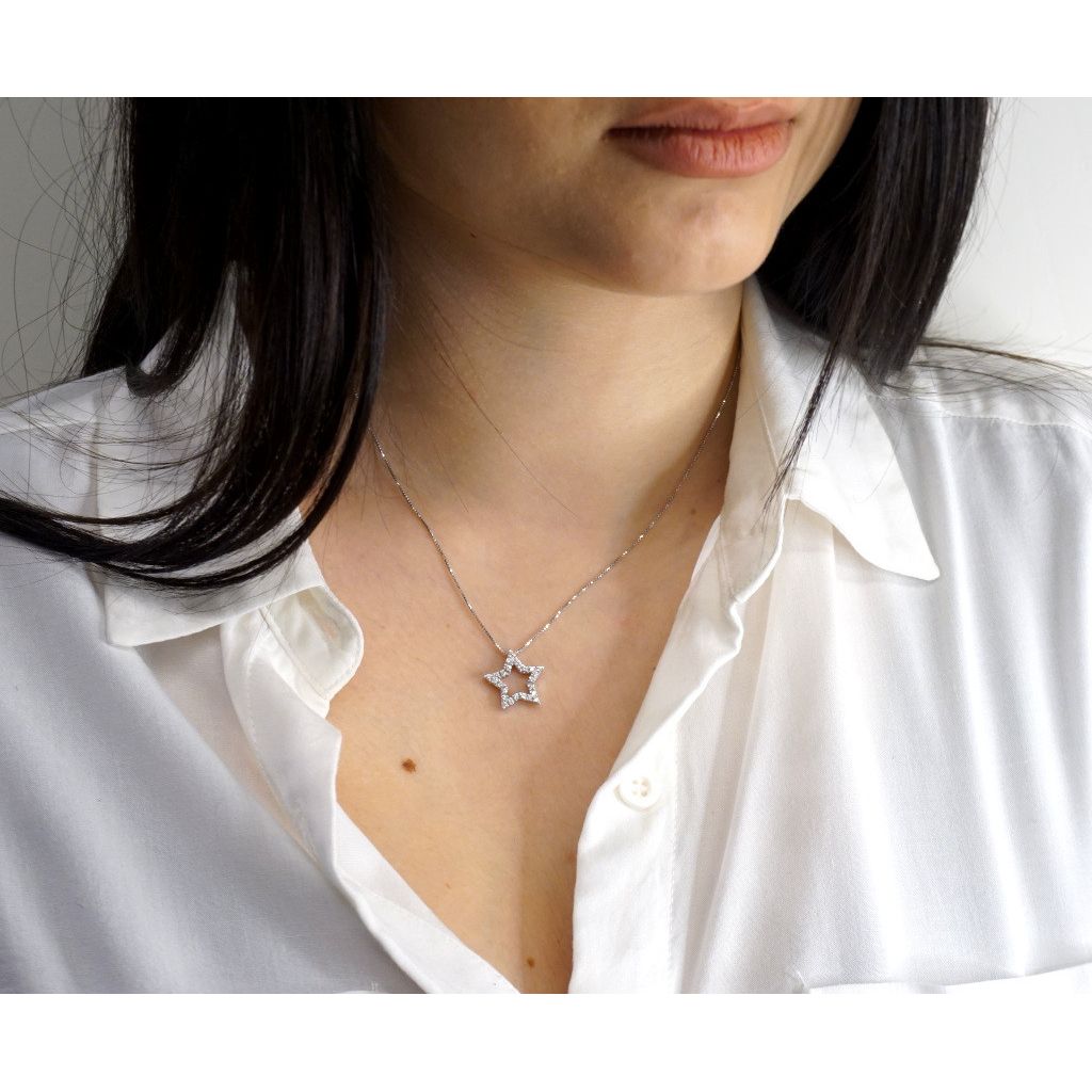 Star Necklace 24 Diamonds