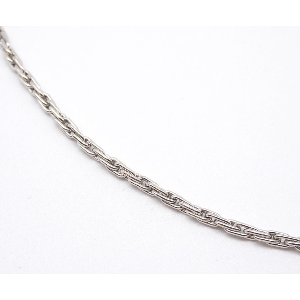 55cm Semi-rigid Tubular Chain Necklace in White Gold - 32,75 grams